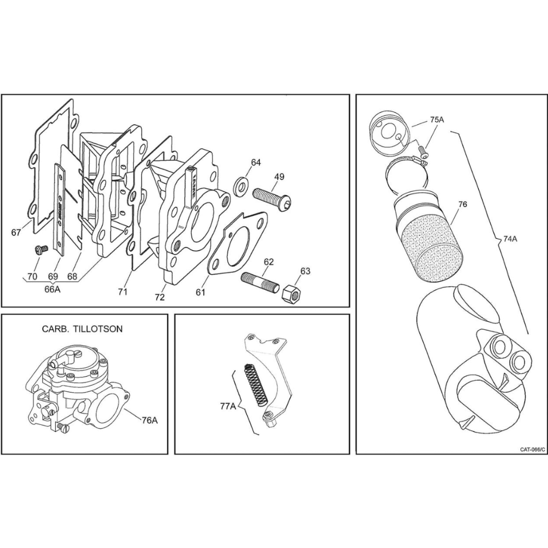 KA 100 Carburetor Return Spring Kit 77A | IAME KA100 Carburetor Parts | Point Karting