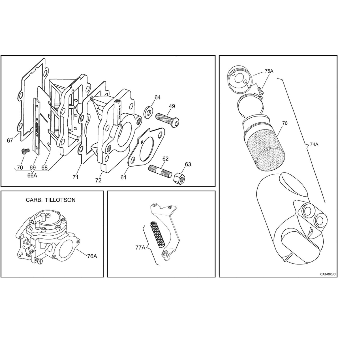 IAME KA 100 Carburetor and Intake Parts – Point Karting