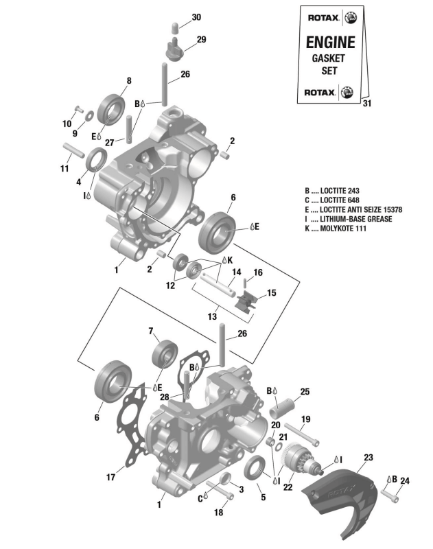 1-3 | Crank Case Assy Black Coated | Rotax Crankcase Components | Point ...